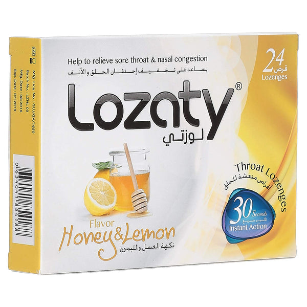 LOZATY HONEY & LEMON X 24 LOZENGES – Serenity Health & Wellness
